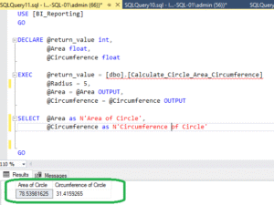 SQL Mathematica – How to get the Area & Circumference of a Circle – SQL ...