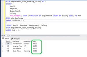 T-SQL: How to Fetch Department-Wise Highest Paid Employees – SQL Circuit